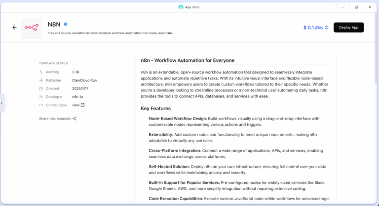 One-Click Deployment of n8n on Clawcloud Run: Build Enterprise-Grade Automation Workflows with ...